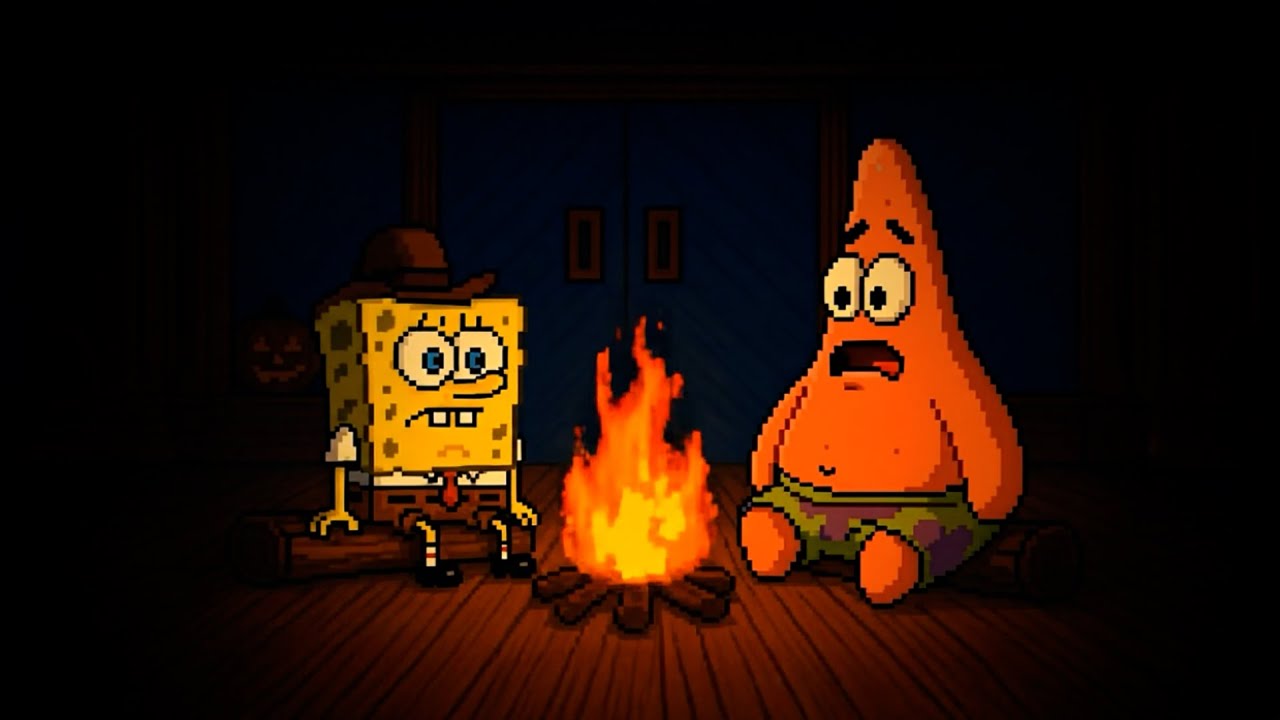 Hash-Slinging Slasher?... | SpongeBob Halloween Pixel Art | Spooky Music | Live WALLPAPER