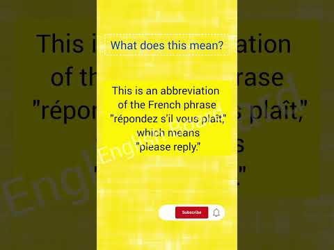 RSVP meaning,example