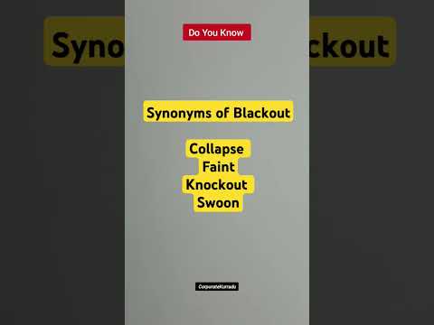 4 Synonyms of Blackout | Corporate Kurradu | #shorts #words #grammar #english #synonyms