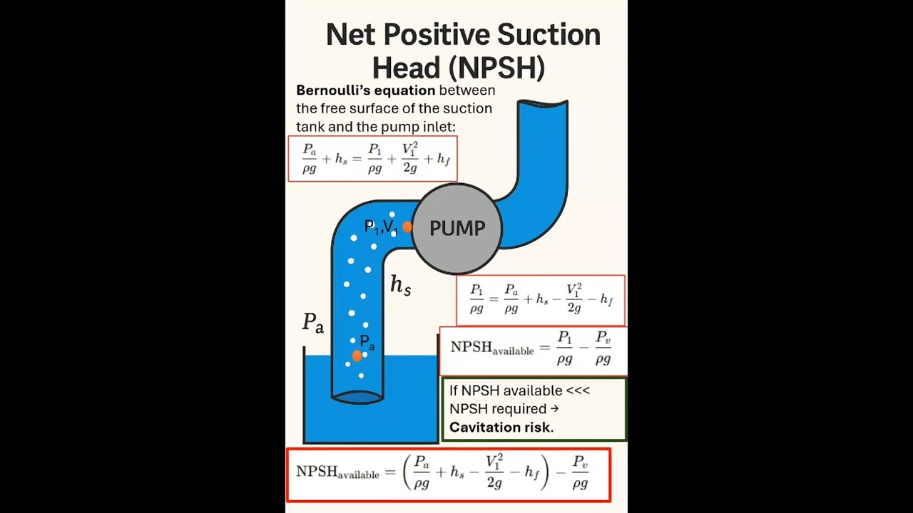 Net Positive Suction Head (NPSH) | Cavitation in Pumps | Chemical Engineering #FluidMechanics