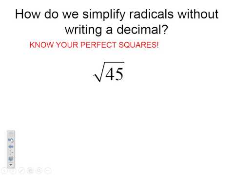 Simplify Radicals Review