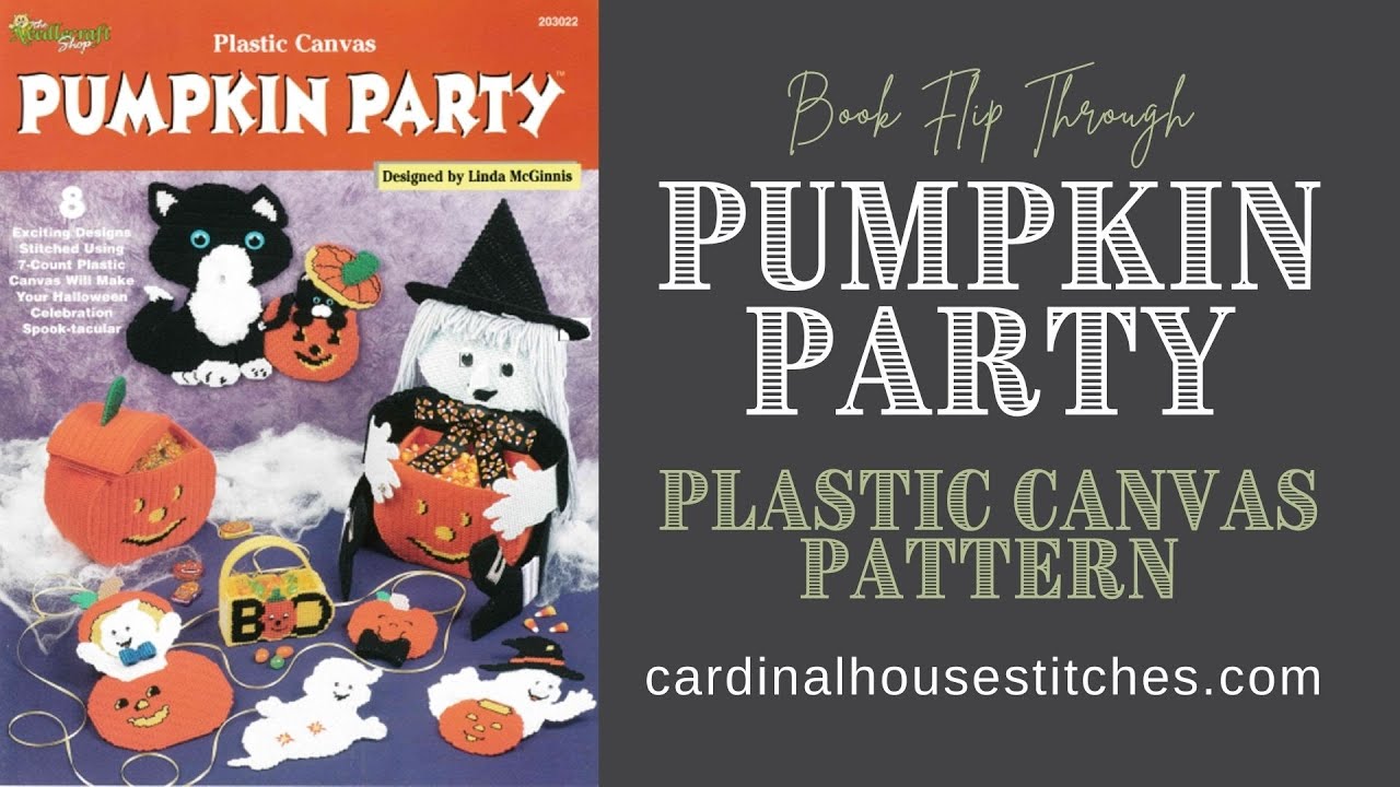 Pumpkin Party Plastic Canvas Pattern Book Flip Through Video