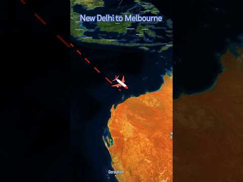 New Delhi to Melbourne Flight Route | Boeing 787-8 #shorts #flight #delhi #melbourne #aviation #new