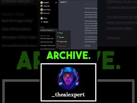#ChatGPT has a new feature: you can now archive chats #aitools #aitricks