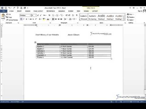 Lesson 35 - Splitting And Merging Cells In A Table