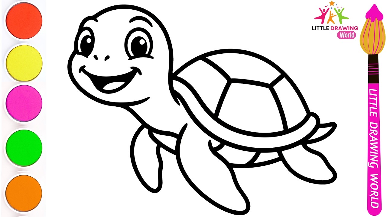 How to Draw a Cute Turtle Step By Step | Learn  to Draw a Colorful for Beginners