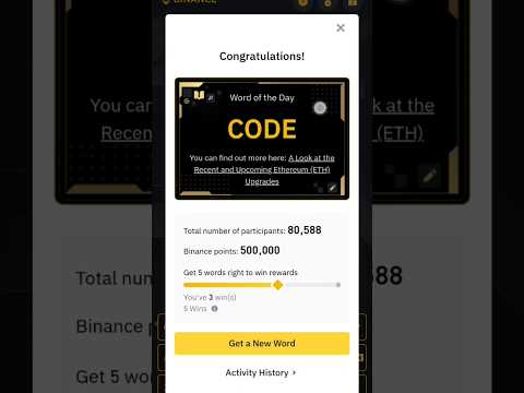 New word of the day in BINANCE!! Theme ETH Upgrade!! 4 letter words!! #freebinance #crypto