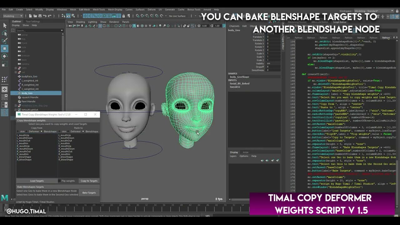 Maya python script Copy Deformers Weights