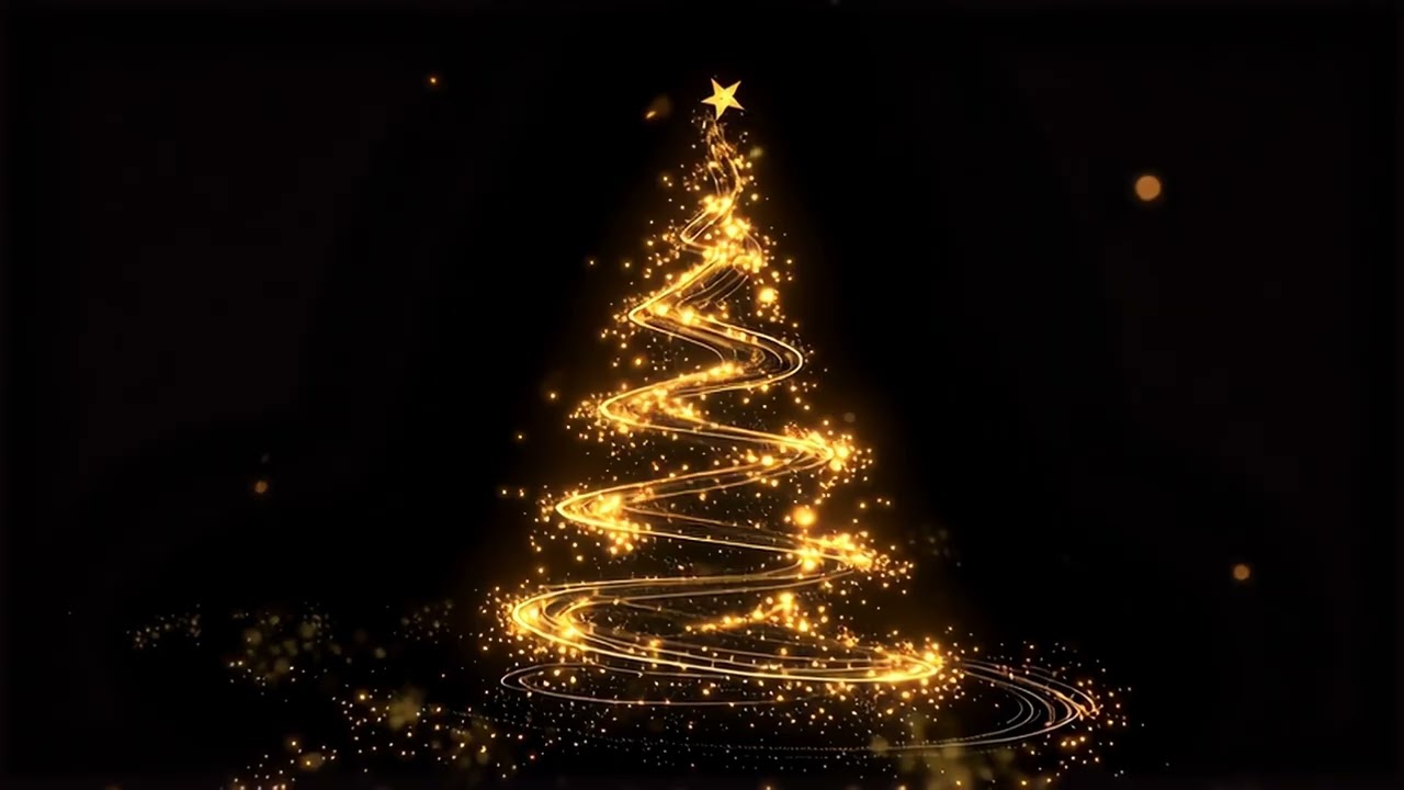 Free Golden Christmas Tree | 4K Animation (19s Cinematic Background) Free Download