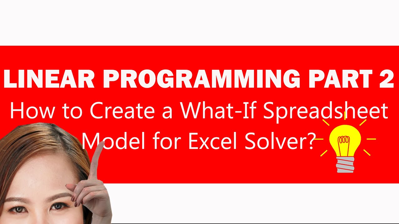 Creating a What-If Spreadsheet and Linear Optimization Model for Linear Programming Using Excel