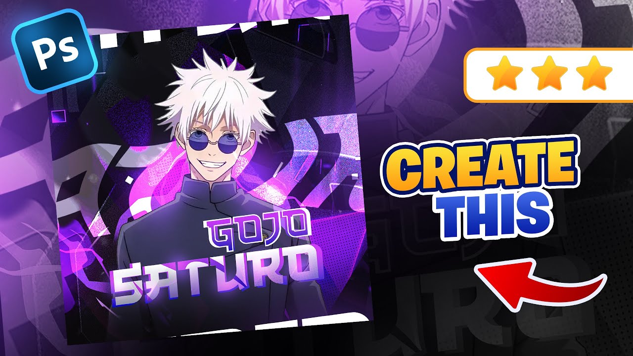 How To Create Jujutsu Kaisen Gojo Saturo Anime Pfp Design In Photoshop Tutorial Speed Art