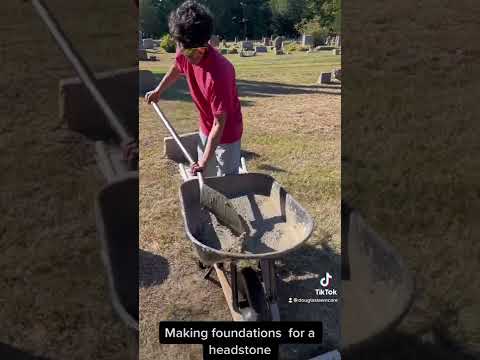 Making foundations for a headstone