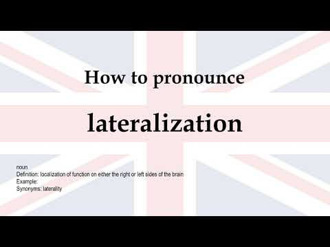 How to pronounce 'lateralization' + meaning