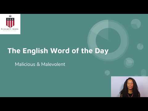 Malicious Meaning - English Vocabulary Lessons - The Word of the Day