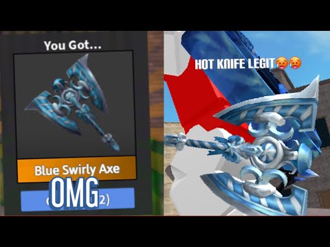 (April Fools) CLAIMING the BLUE SWIRLY AXE TROPHY (omg finally😱😱😱🥵🥵🥵) | Roblox MM2