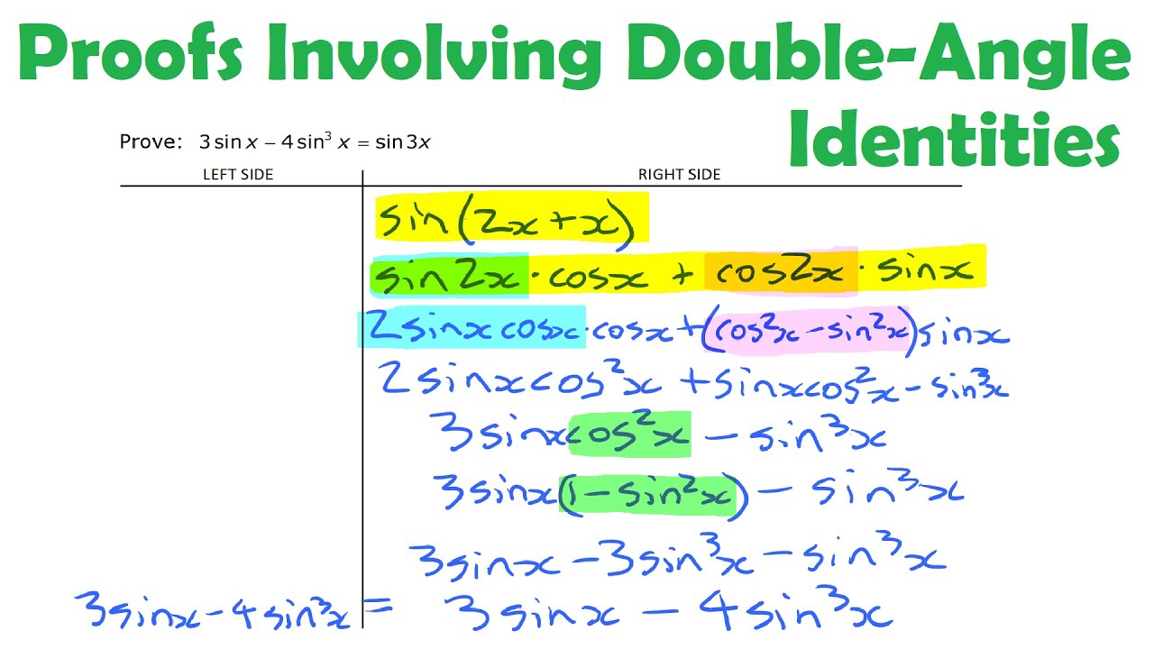 Trig Proofs Involving Double-Angle Identities • [6.3c] PRE-CALCULUS 12