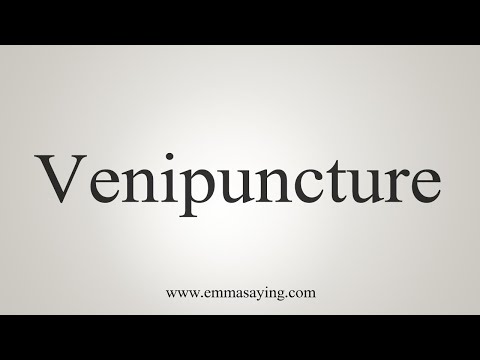How To Say Venipuncture