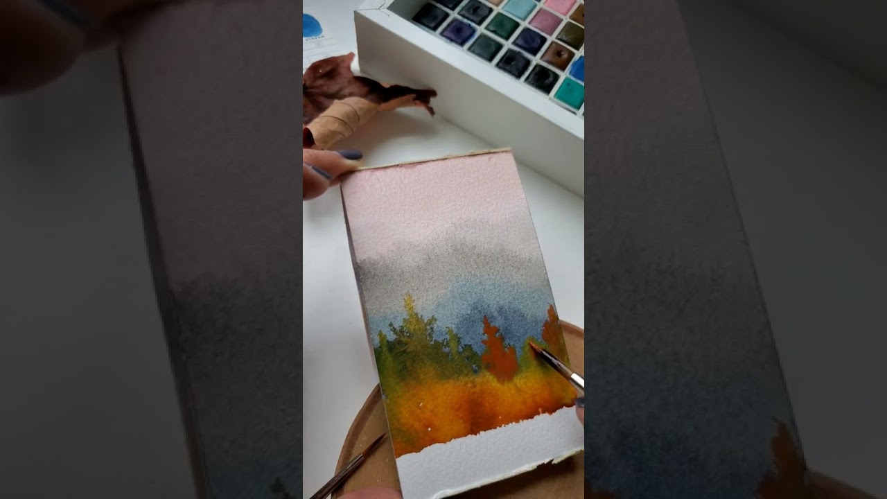 Mini Mountain Landscape in watercolor