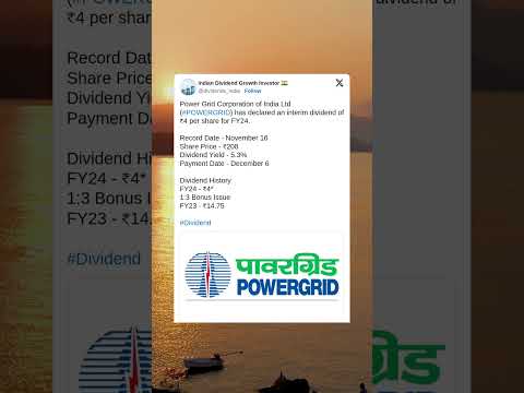 Power Grid Corporation of India Ltd has declared an interim dividend for FY24. #Dividend #Shorts