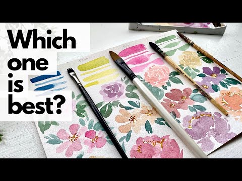 Battle of the brushes - which watercolor brush paints these florals the best?