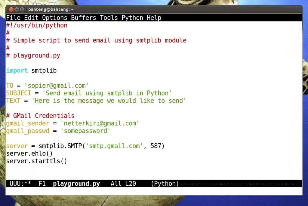 Python Tutorial - Sending Email via smtplib Module