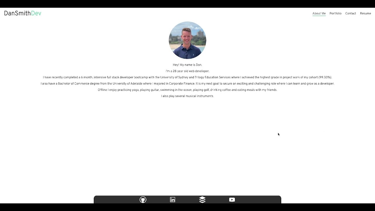 DanSmithDev - Upwork Portfolio - React App - Personal Portfolio