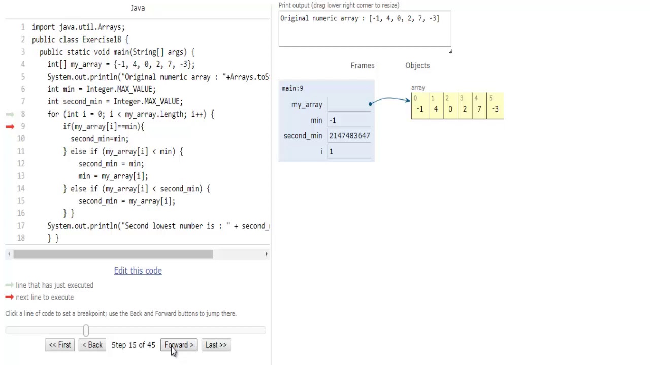 w3resource.com: Java Array Exercise-18
