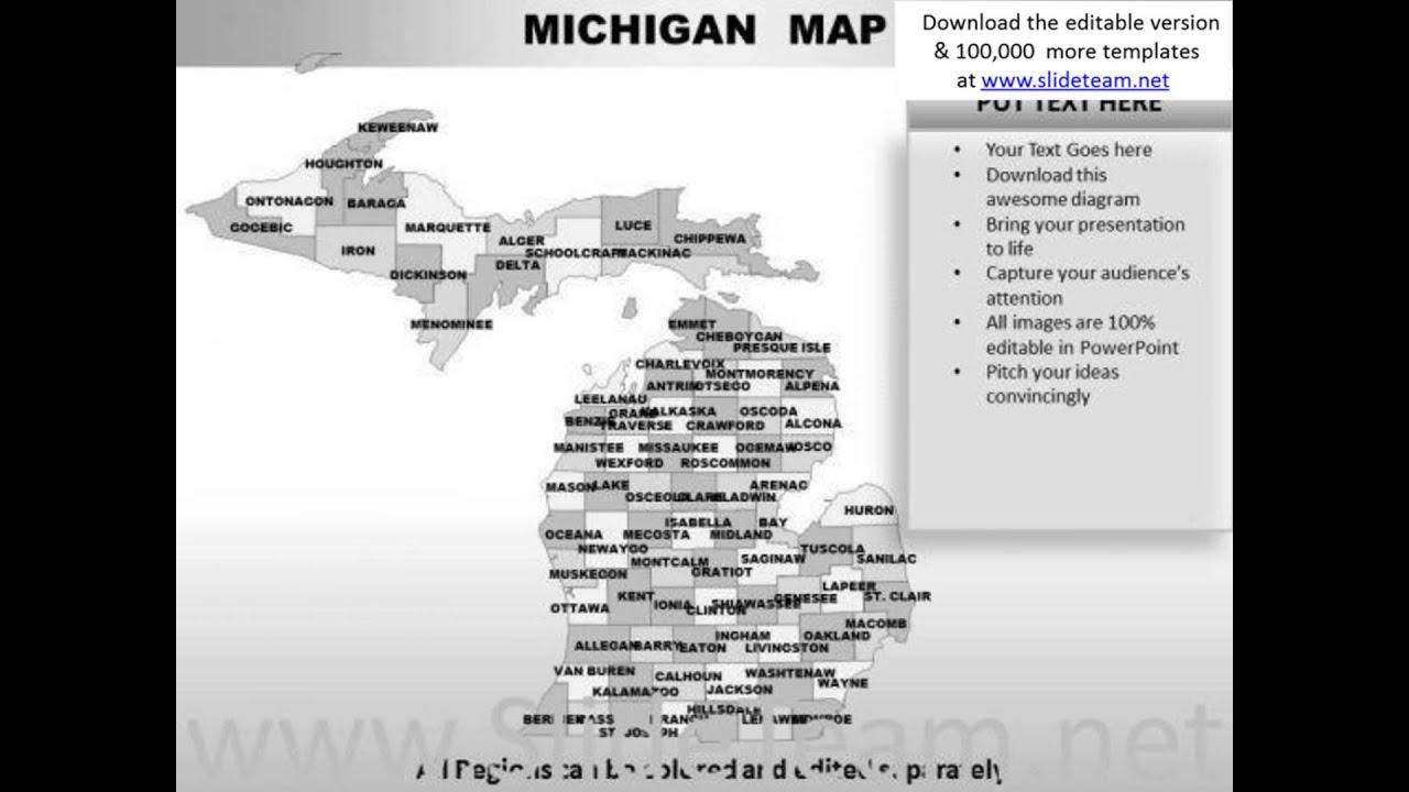 editable usa michigan state powerpoint maps