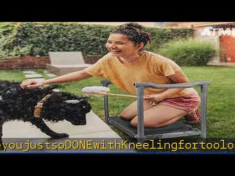 Foldable Garden Kneeler Seat Heavy Duty [Upgraded Widened Thick Kneeling Pad] Garden Stool with Lar