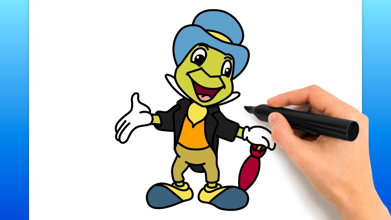 How To Draw Jiminy Cricket (Easy Drawing Tutorial)