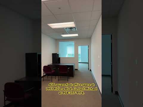 435 square foot office space at 7951 Riviera Blvd in Miramar, FL. Call Michael at 954-377-9174.