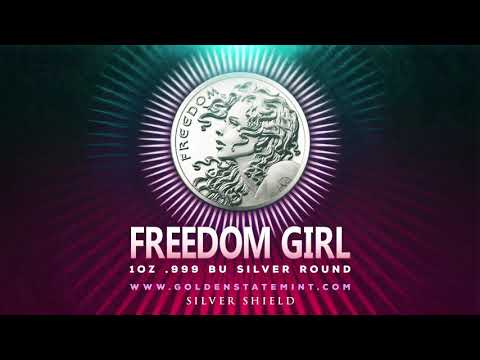 1 oz Freedom Girl BU Silver Round