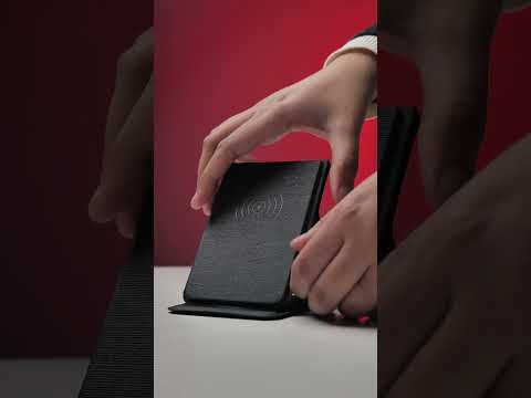 Portronics Freedom Fold | Wireless Phone Charger | 15W | 2-in–1 Function | Mobile Holder | PU Build