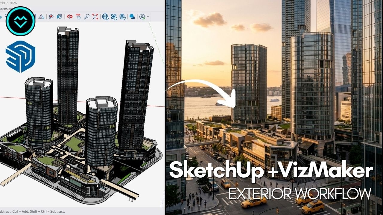 SketchUp + AI | Architecture  & Urban Planning with AI (From Zero) | Free Webinar - VizMaker AI