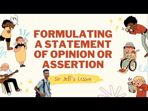 Formulating a Statement of Opinion or Assertion | Speaker: CHONG, Jefferson S.