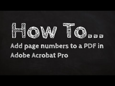 How to Add page numbers to a PDF in Adobe Acrobat Pro