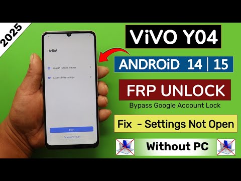 ViVo Y04 Android 14 Frp Bypass/Unlock Without PC - Settings Not Open / Without Pin Lock Sim 2025
