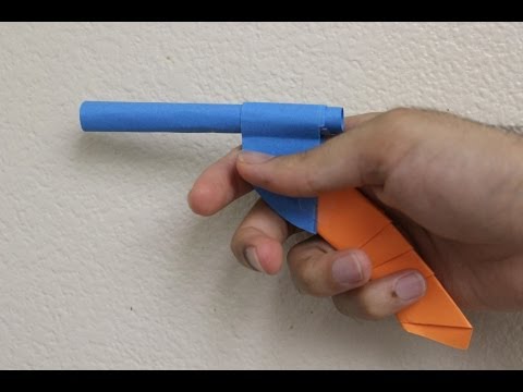 How to make a paper gun origami: instruction| Colt (new version) | The ...