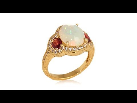 Generations 1912 Opal and Fire Sapphire Vermeil Ring