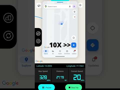 Map, speed and distance during a flight landing!