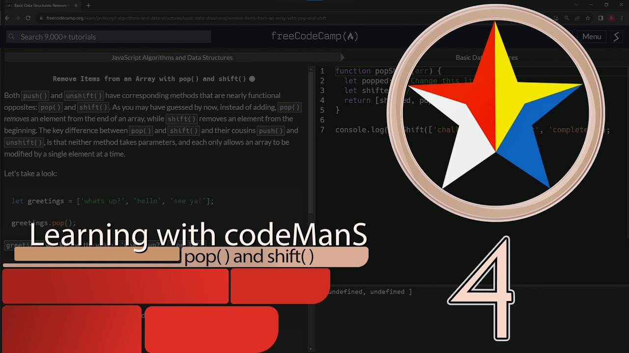 JavaScript Basic Data Structures: Remove Items from an Array with pop() and shift() | FreeCodeCamp