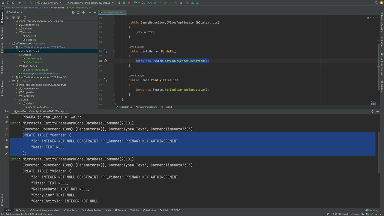 DistributedProgramming2021 | S1P31 | Setting up Repositories using DBContext in EF Core
