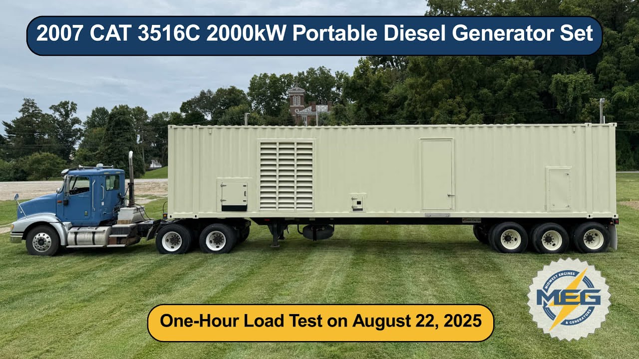 Load Test - 2007 CAT 3516C 2000kW Portable Diesel Generator Set