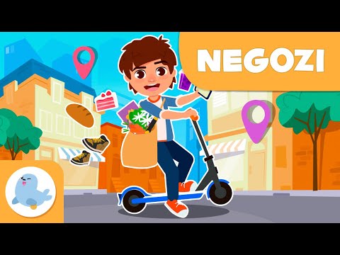 I NEGOZI per bambini - Shopping in città - Vocabolario per bambini