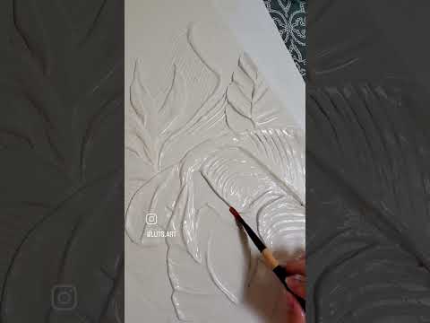 process of creating textured painting. banana leaves. #drawing #art #acrylic #texture