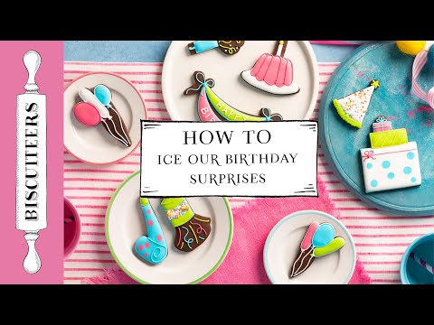 How To ice our Birthday Surprises Biscuits | Hand-Iced Cookies | Biscuiteers Baking Company