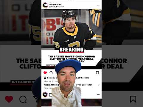 Buffalo Sabres sign Connor Clifton to a three year contract at $3.33 million AAV