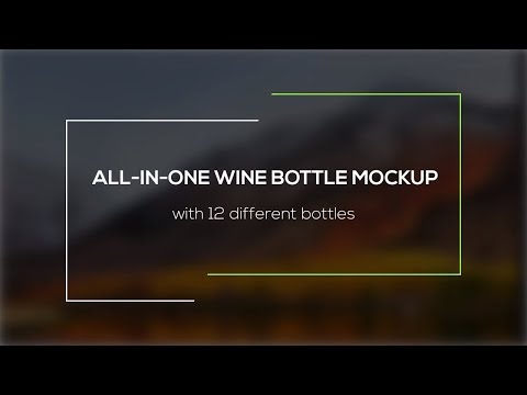All-In-One Wine Bottle Mockup PSD