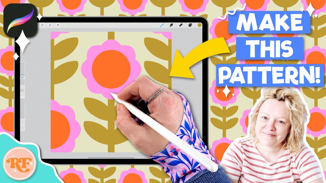 Procreate Pattern Tutorial Easy Mid Century Geo Floral Pattern