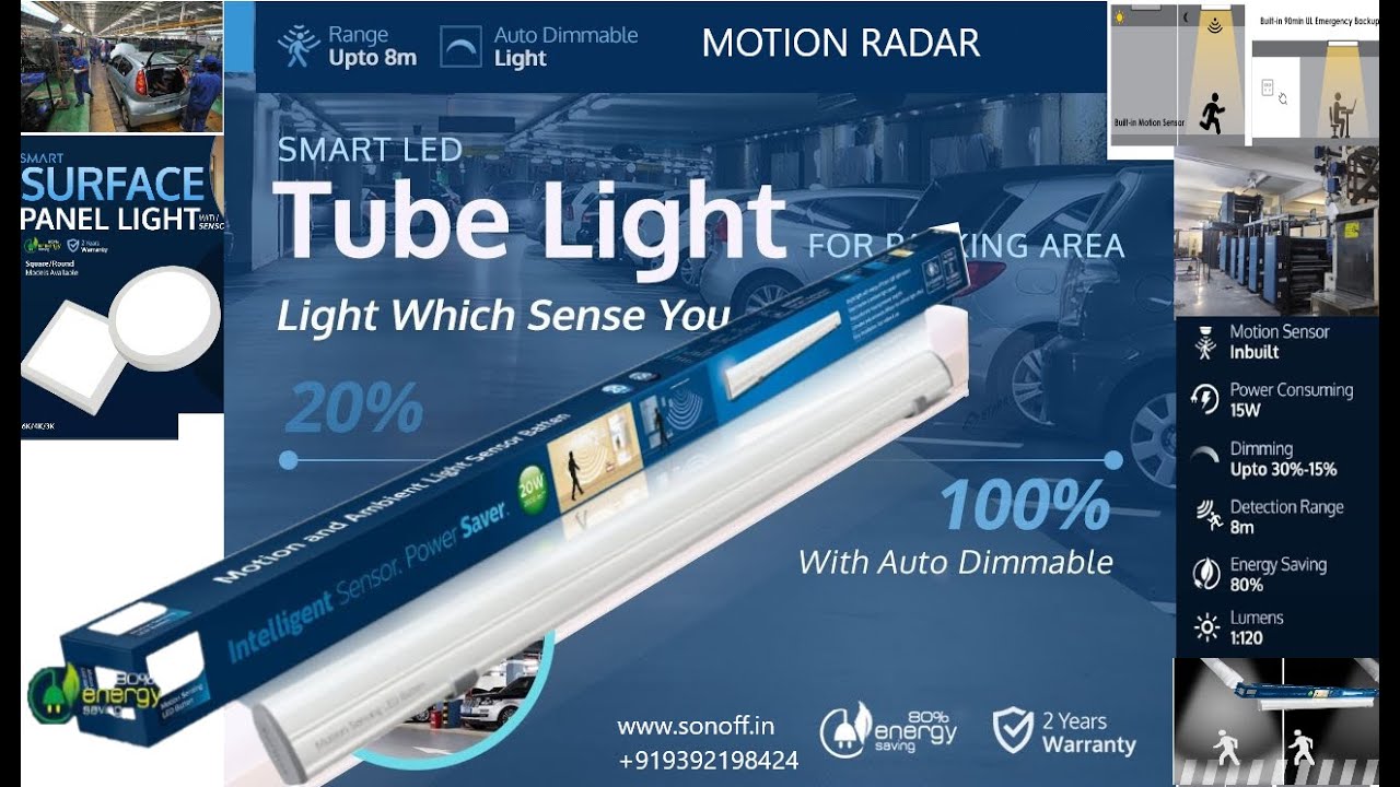Motion Sensor Led Tubelight for Lobby,Basement Apartment | Motion and ...